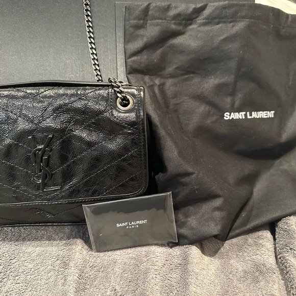 Yves Saint Laurent | Bags | Ysl Baby Niki In Vintage Crinkled Leather ...